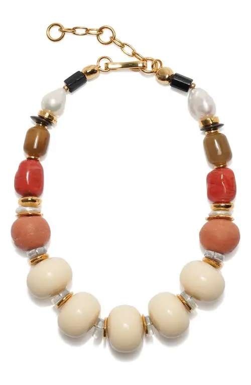 LIZZIE FORTUNATO Ilios Bead Necklace - Beige Multi