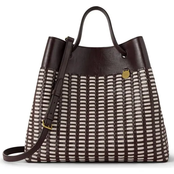 Mulberry Woven Leather Tote - Ebony-crumpet