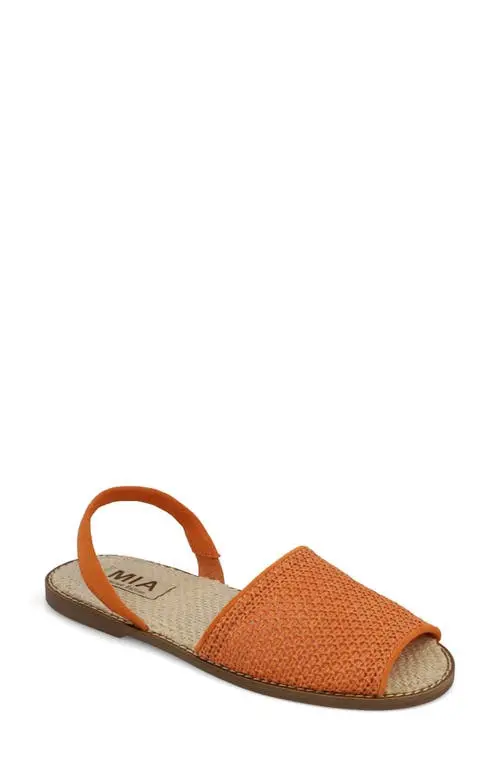 Mia Brazil Slingback Sandal - Burnt Orange Woven