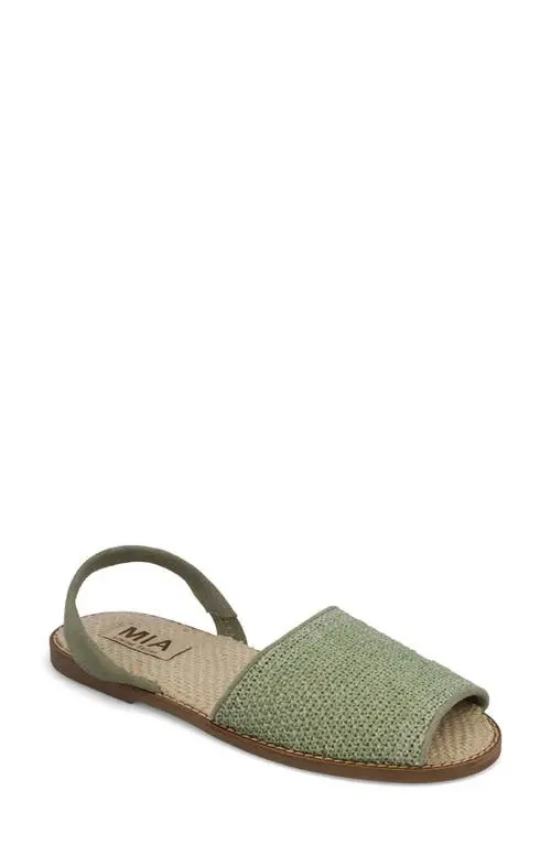 Mia Brazil Slingback Sandal - Mint Woven