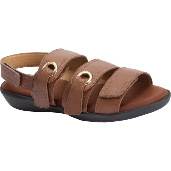 COMFORTVIEW Orthotic Sandal - Cognac
