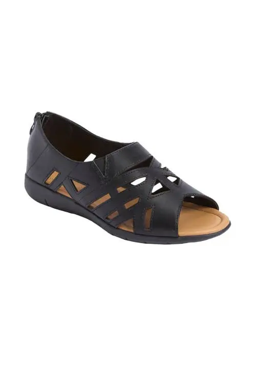 COMFORTVIEW The Nyla Gladiator Sandal - Black