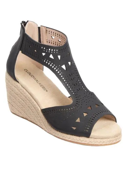 COMFORTVIEW The Honey Wedge Sandal - Black