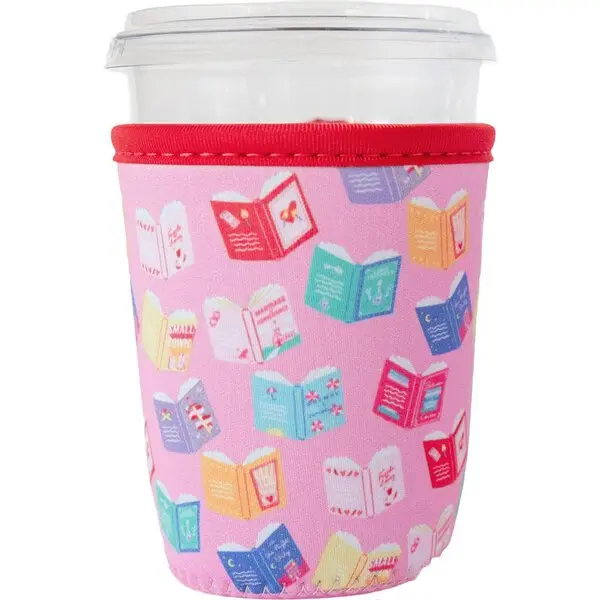 JOLLITY & CO Rom Com Book Themed Beverage Sleeves - Small (pink)