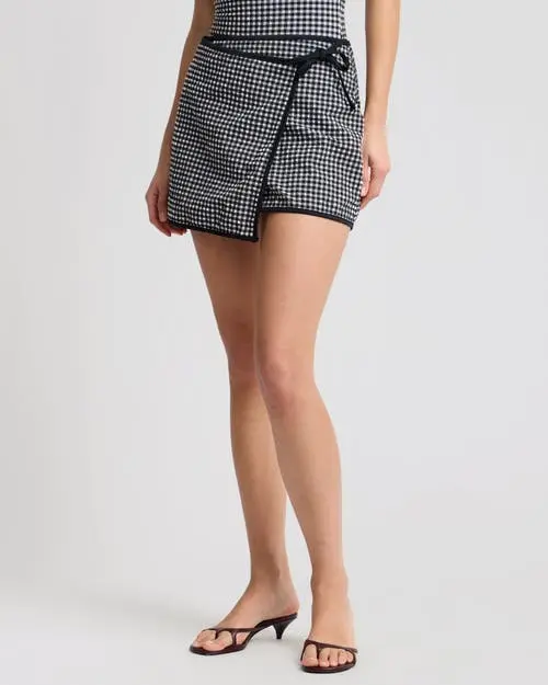 Onia Mini Wrap Skirt - Black/white