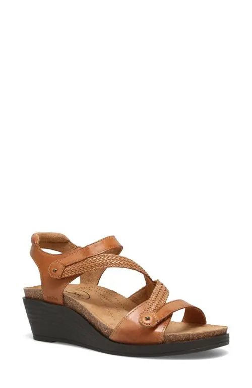 TAOS Zecret Ankle Strap Platform Wedge Sandal - Caramel