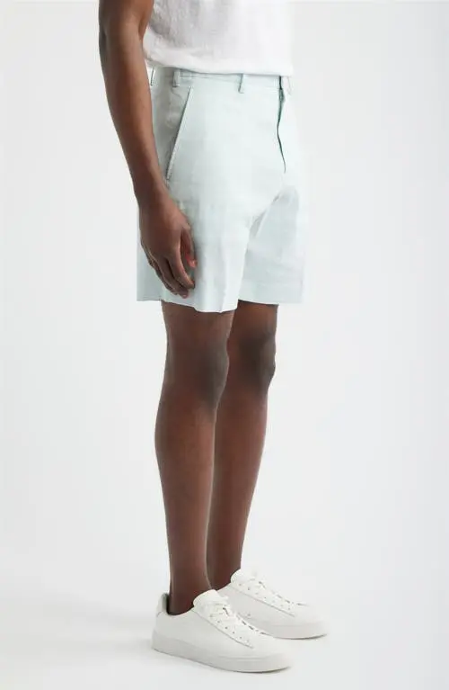 Theory Standard Good Linen Blend Shorts - Dark Icy Dew