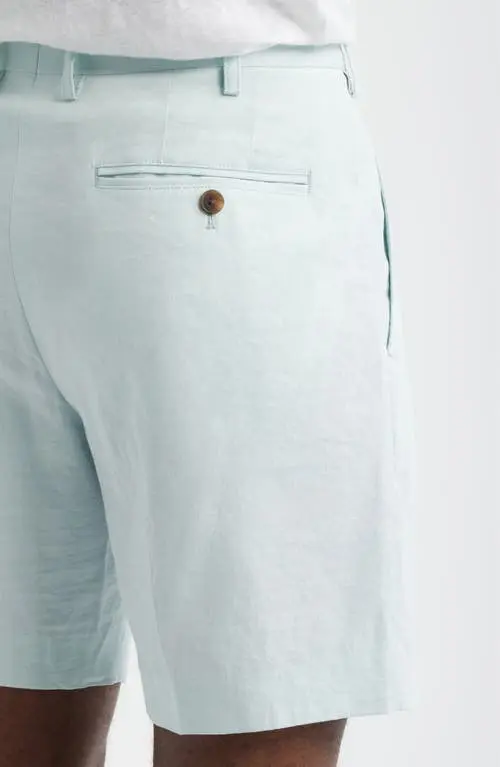 Theory Standard Good Linen Blend Shorts - Dark Icy Dew