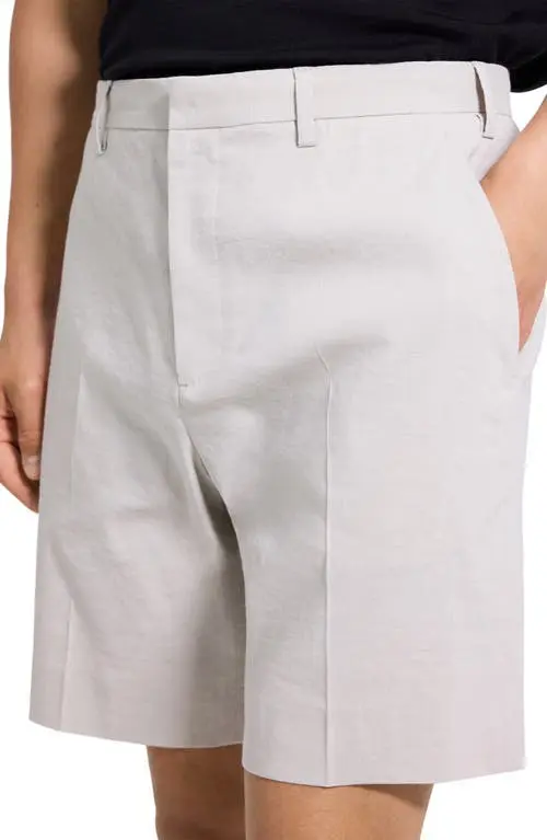 Theory Standard Good Linen Blend Shorts - Silver Cloud