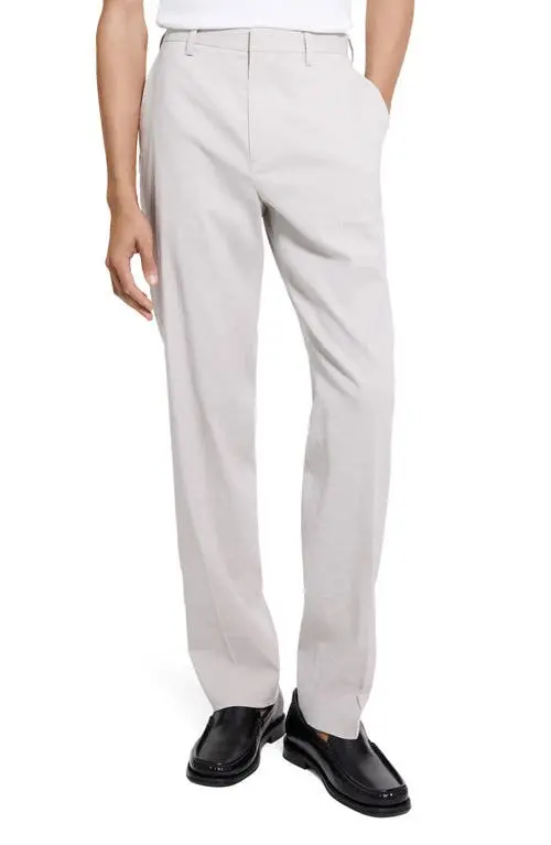 Theory Stretch Linen Blend Pants - Silver Cloud