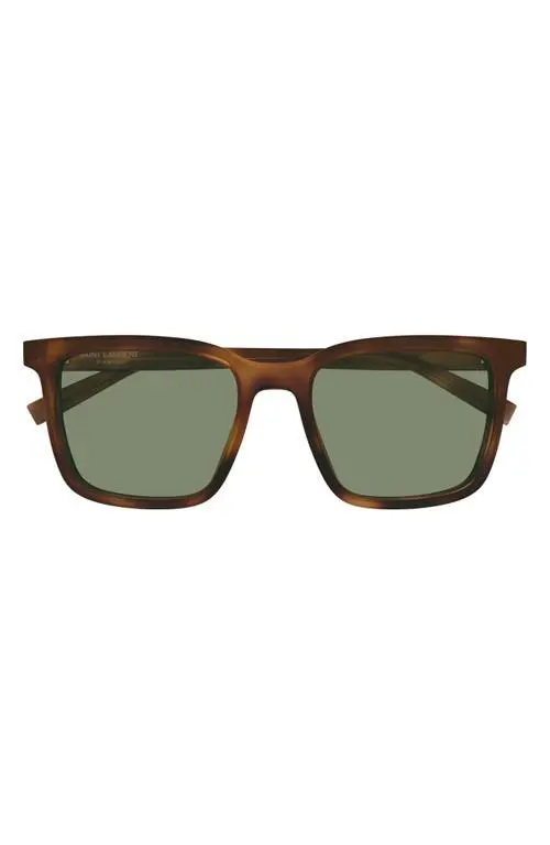 Saint Laurent 54mm Square Sunglasses - Havana