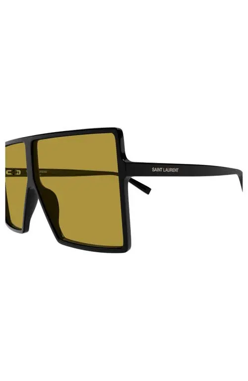 Saint Laurent 68mm Oversized Flat Top Sunglasses - Black