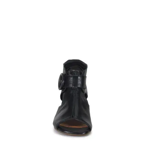 DIBA TRUE Cora Line Leather Heeled Sandals - Black