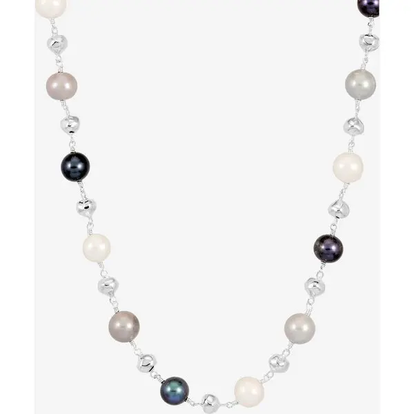 DOWER & HALL Nugget & Mixed Freshwater Pearl Necklace - Sterling Silver