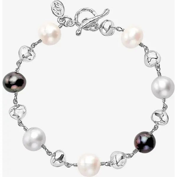 DOWER & HALL Nugget & Mixed Freshwater Pearl Bracelet - Sterling Silver