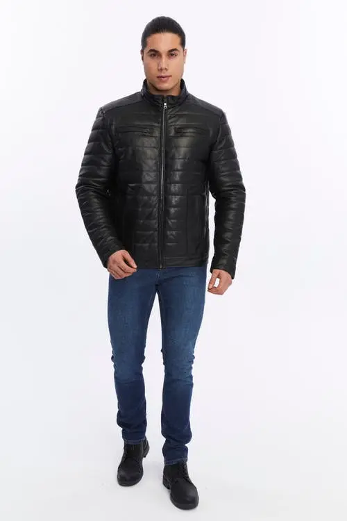 FURNIQ UK Sterling Leather Puffer Jacket