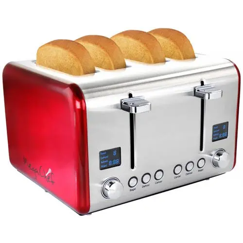 MEGACHEF 4 Slice Toaster - Red