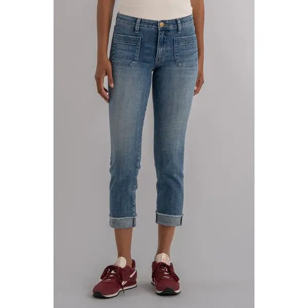 Kut From The Kloth Amy Frayed Patch Pocket Crop Jeans - Attractive