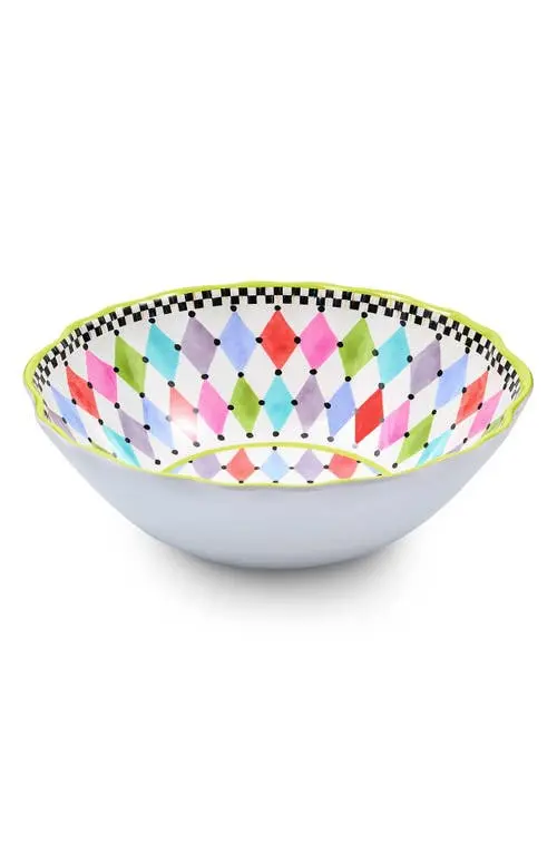 MACKENZIE-CHILDS Palm Springs Melamine Serving Bowl - White Multi