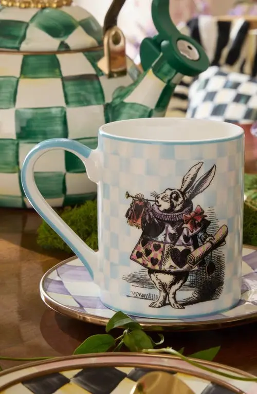 MACKENZIE-CHILDS Royal Rabbit Mug - Blue
