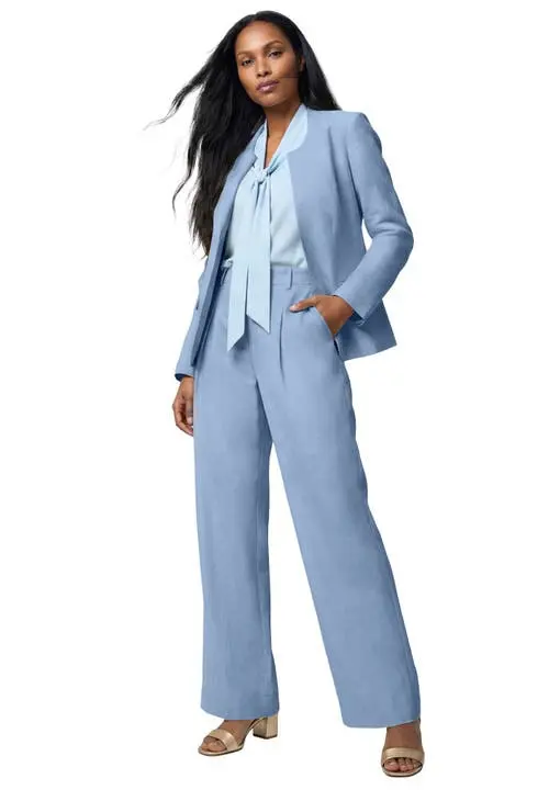 JESSICA LONDON Linen Lady Jacket - Azure Mist