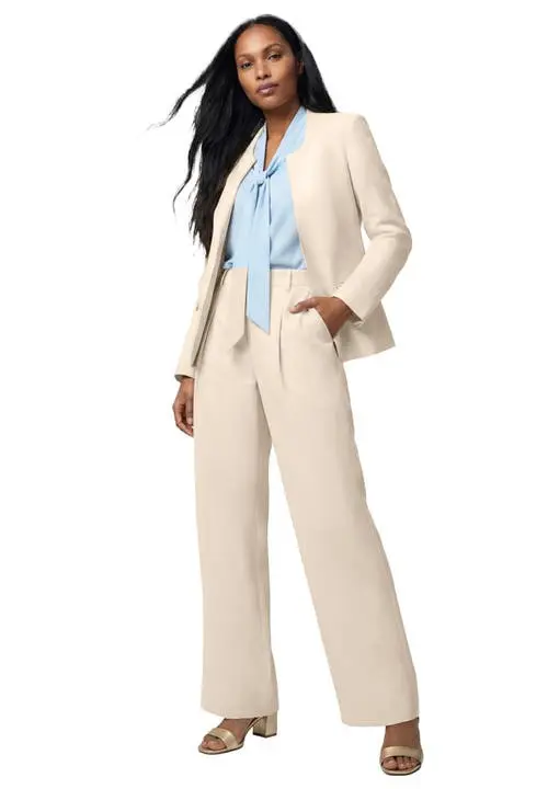 JESSICA LONDON Linen Lady Jacket - Oatmeal