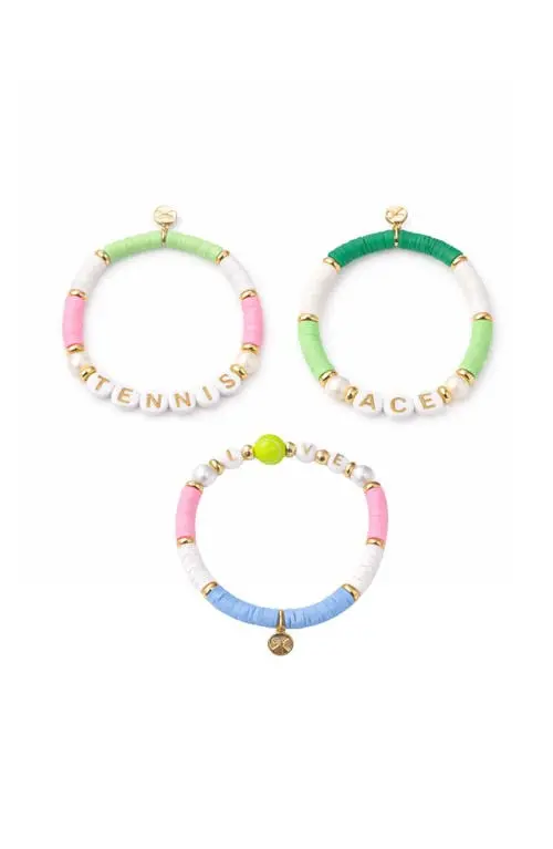 BITS & BOWS Tennis Lovers Bracelet Set - Green/white/pink/blue