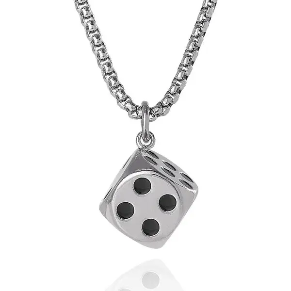 Lucky Brand Dice Pendant Necklace - Silver