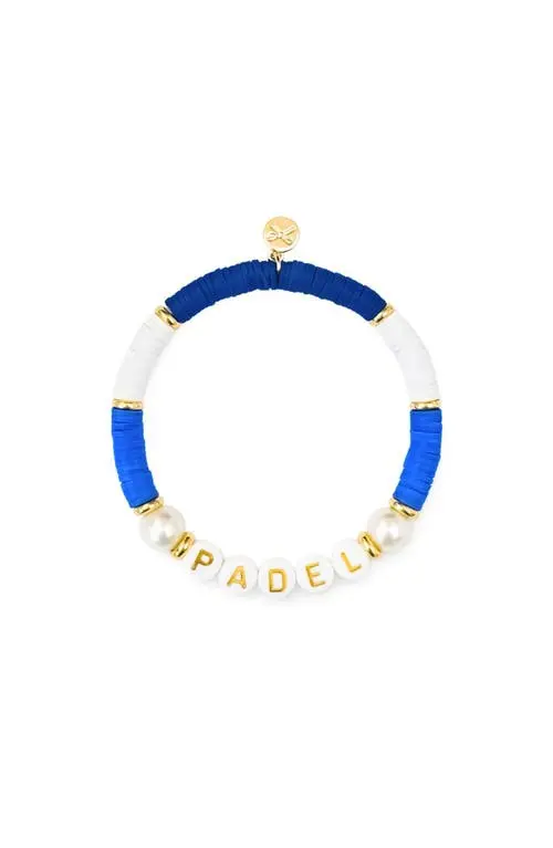 BITS & BOWS Beaded Padel Bracelet - Blue/white