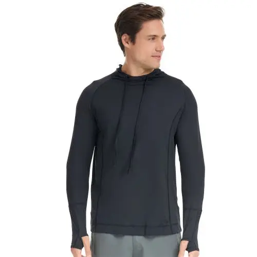 BLOQUV Hooded Sun Protective Pullover - Black