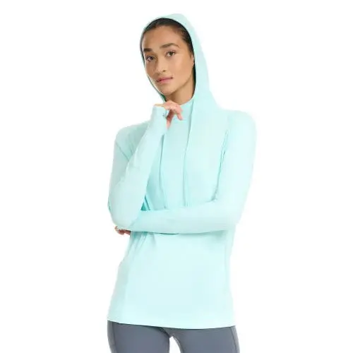 BLOQUV Long Sleeve Uv Protection Hoodie Shirt - Mint