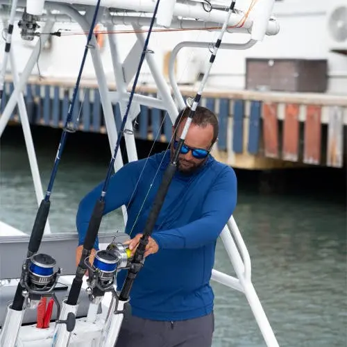 BLOQUV Hooded Sun Protective Pullover - Navy