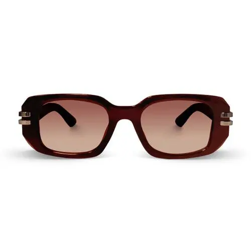 YOUZEY Monaco Square Sunglasses - Dark Brown