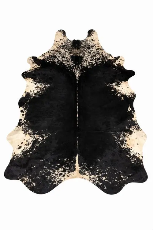 RHACAM Eco Hides Lazlo Cowhide Rug 7'11" × 6'6" - Black Speckled