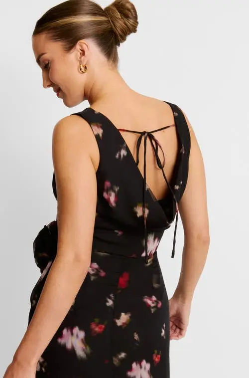 SIX STORIES Floral Cowl Front Maxi Dress