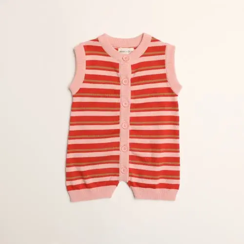 WINNIE + CREW Thayer Jumpsuit - Red Blossom Stripe