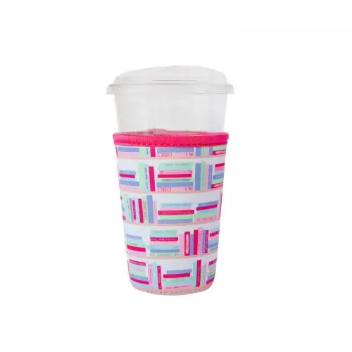 JOLLITY & CO Bookshelf Print Beverage Sleeve - Medium (pink)