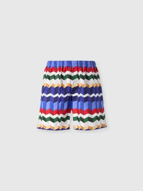 UM Long Swim Shorts With 3d Zigzag Print - Multicoloured