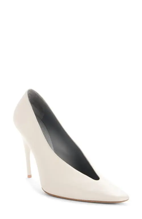 Balenciaga Duchesse Pointed Toe Pump - White Snow/gold