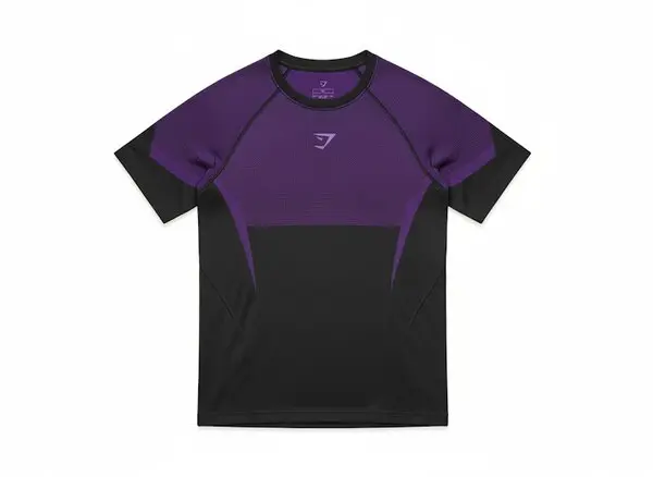 GYMSHARK Seamless T-shirt - Black/athletic Purple
