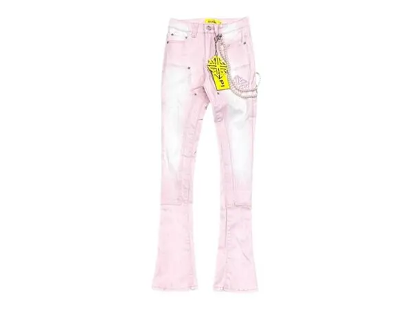 GUAPI Carpenter Stacked Denim Jeans - Velvet Pink