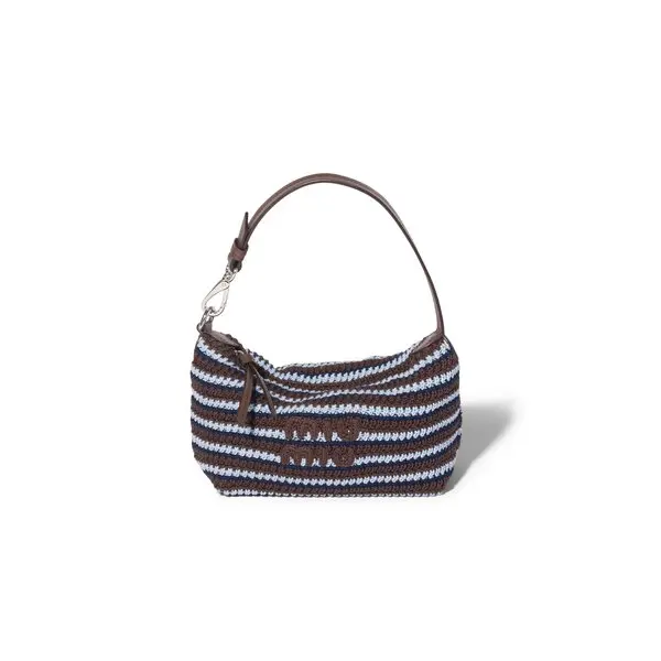 Miu Miu Crochet Pouch - Cocoa Brown/celeste