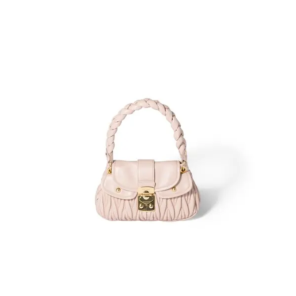 Miu Miu Coffer Matelassé Leather Bag - Powder Pink