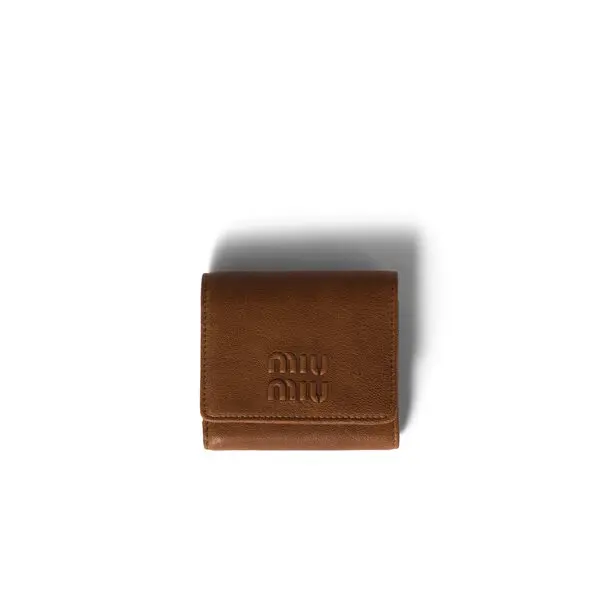 Miu Miu Small Nappa Leather Wallet - Oak