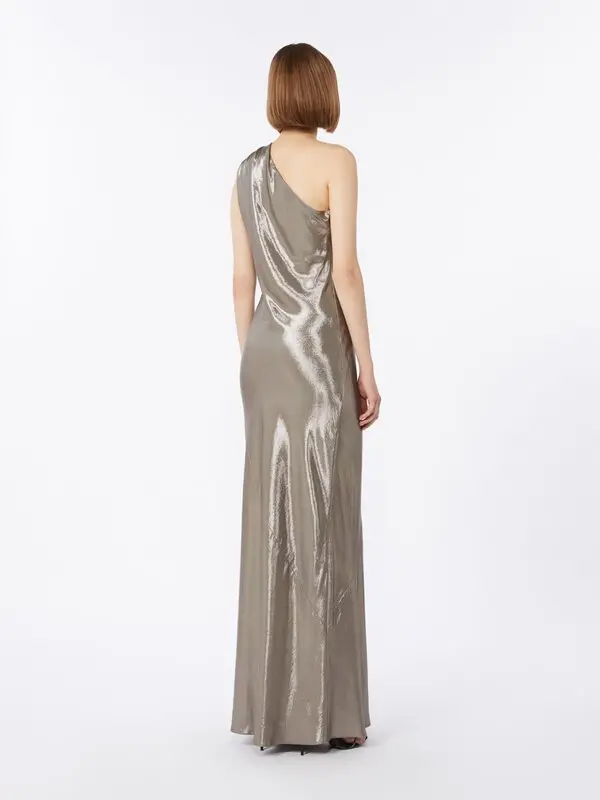 Max Mara Lamé One-shoulder Maxi Dress