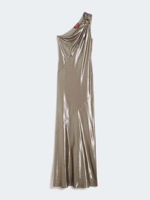 Max Mara Lamé One-shoulder Maxi Dress