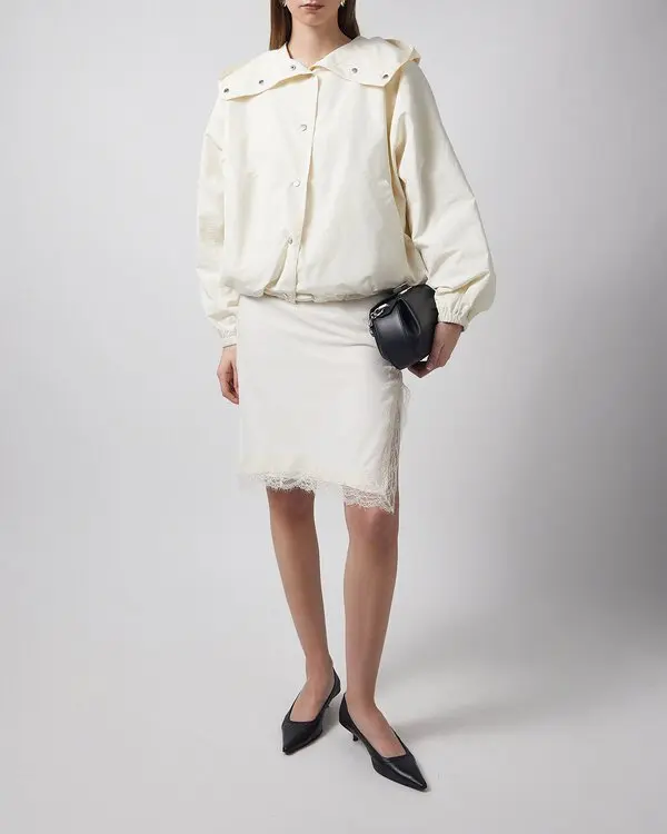 RÓHE Lace Trimmed Silk Skirt