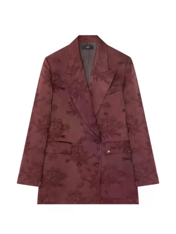 Amiri Floral-pattern Double-breasted Blazer - Brown