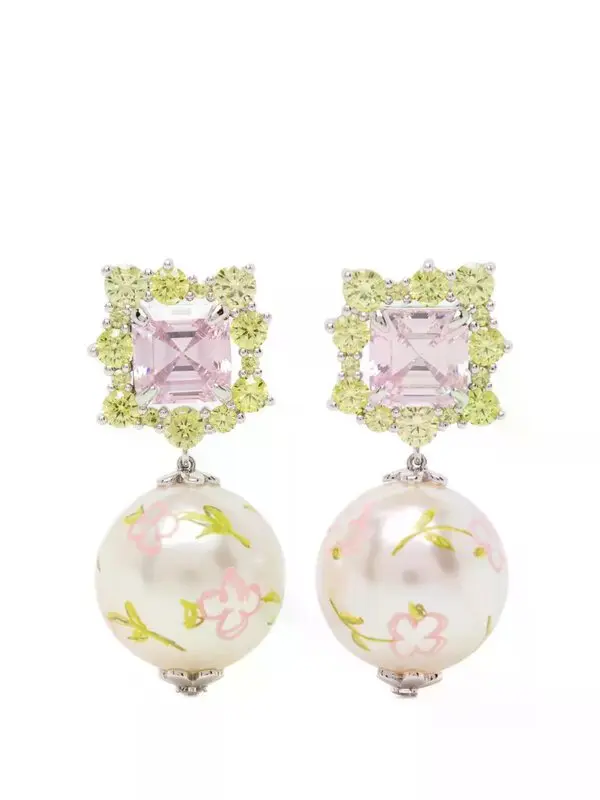 SHUSHU/TONG Painted Faux-pearl Earrings - Silver