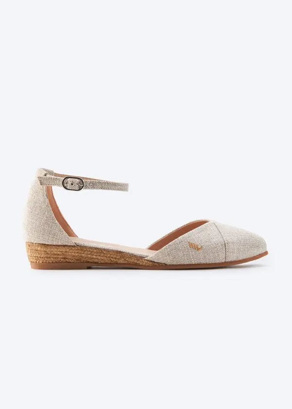 VISCATA Montroig Premium Fabric Espadrille Flats - Silver
